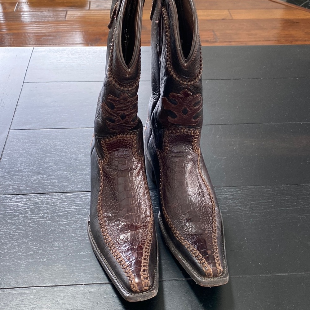 Forastero Ostrich Details And Leather Cowboy Boots. - Gem